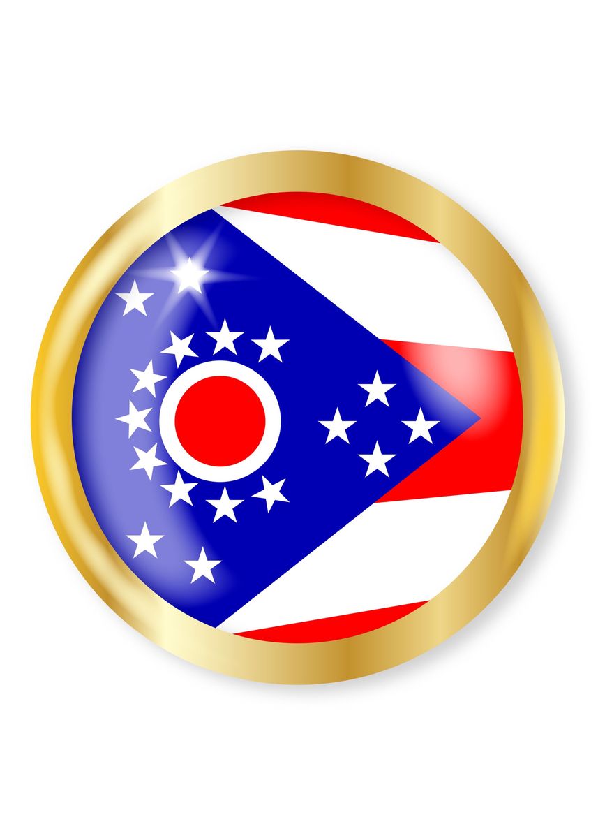 'Ohio Flag Button' Poster by HomeStead Digital | Displate