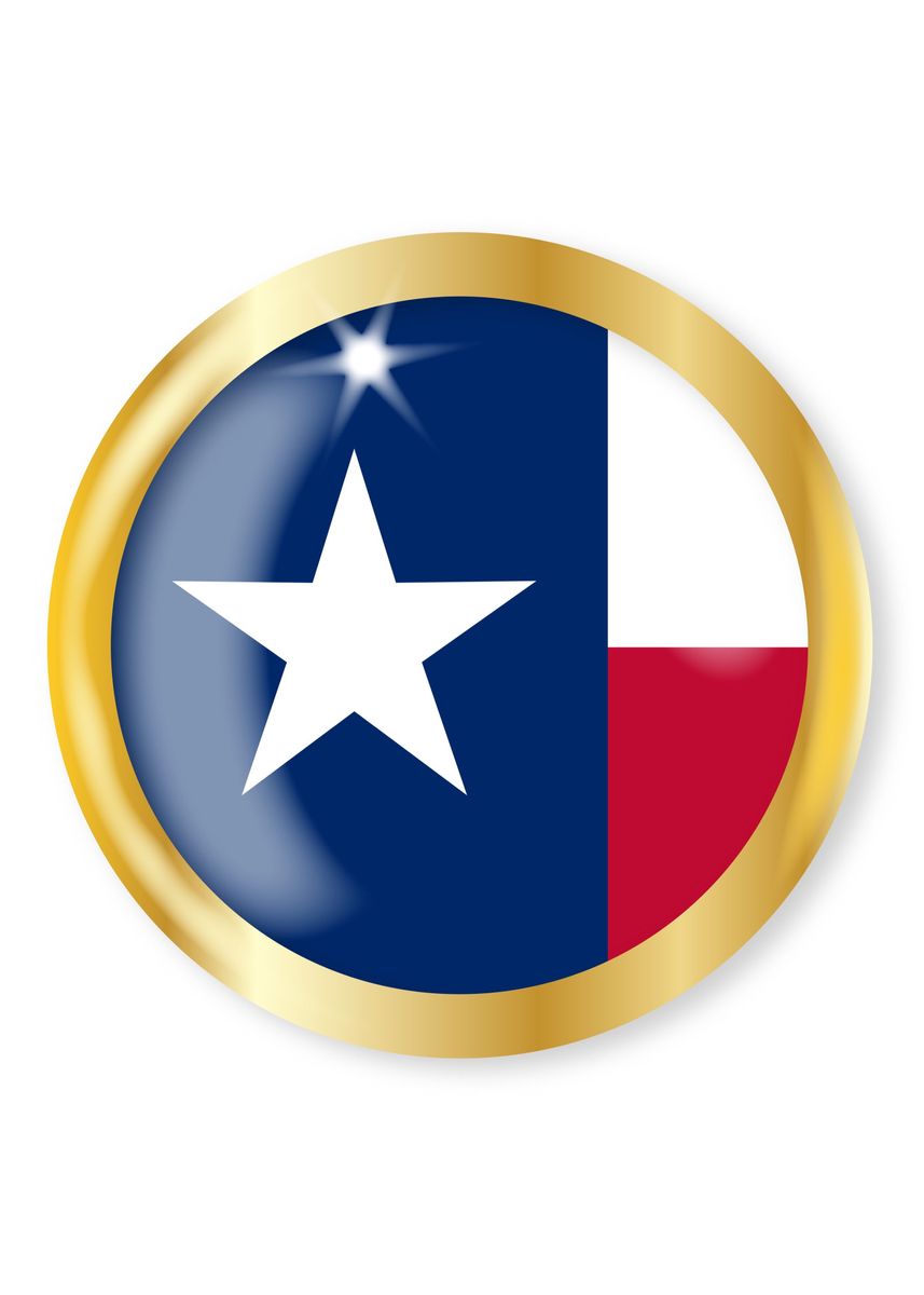 'Texas Flag Button' Poster, picture, metal print, paint by HomeStead ...