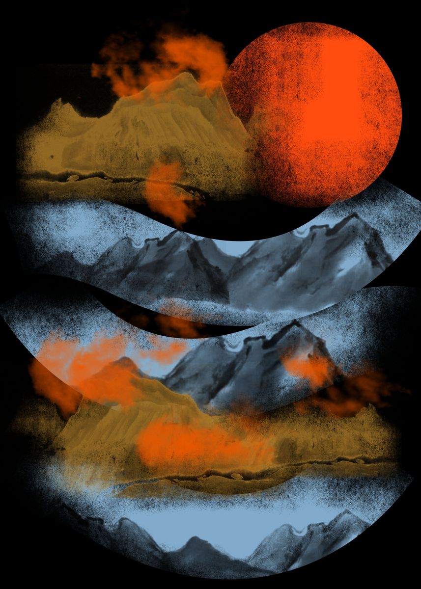 'Mountains Cloudy' Poster by Giovanni Poccatutte | Displate