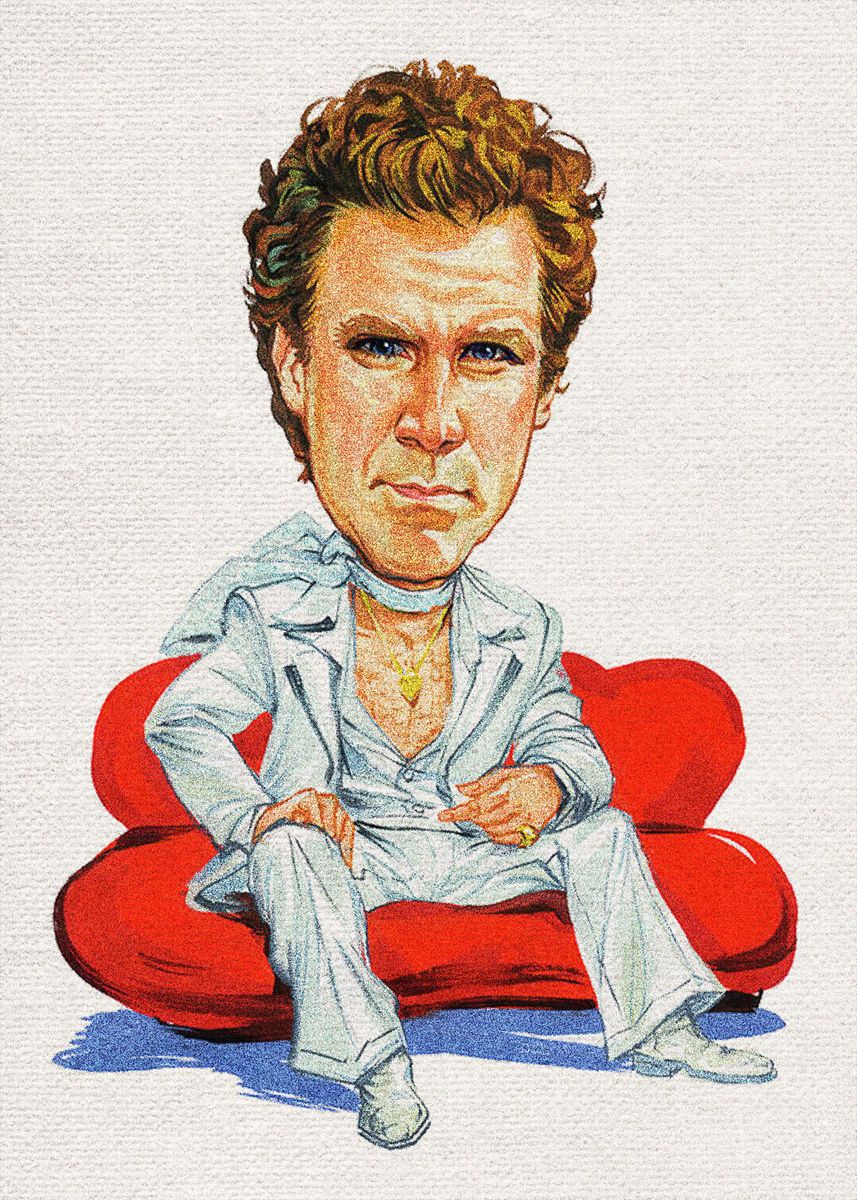 'Will Ferrell' Poster, picture, metal print, paint by rambo art | Displate
