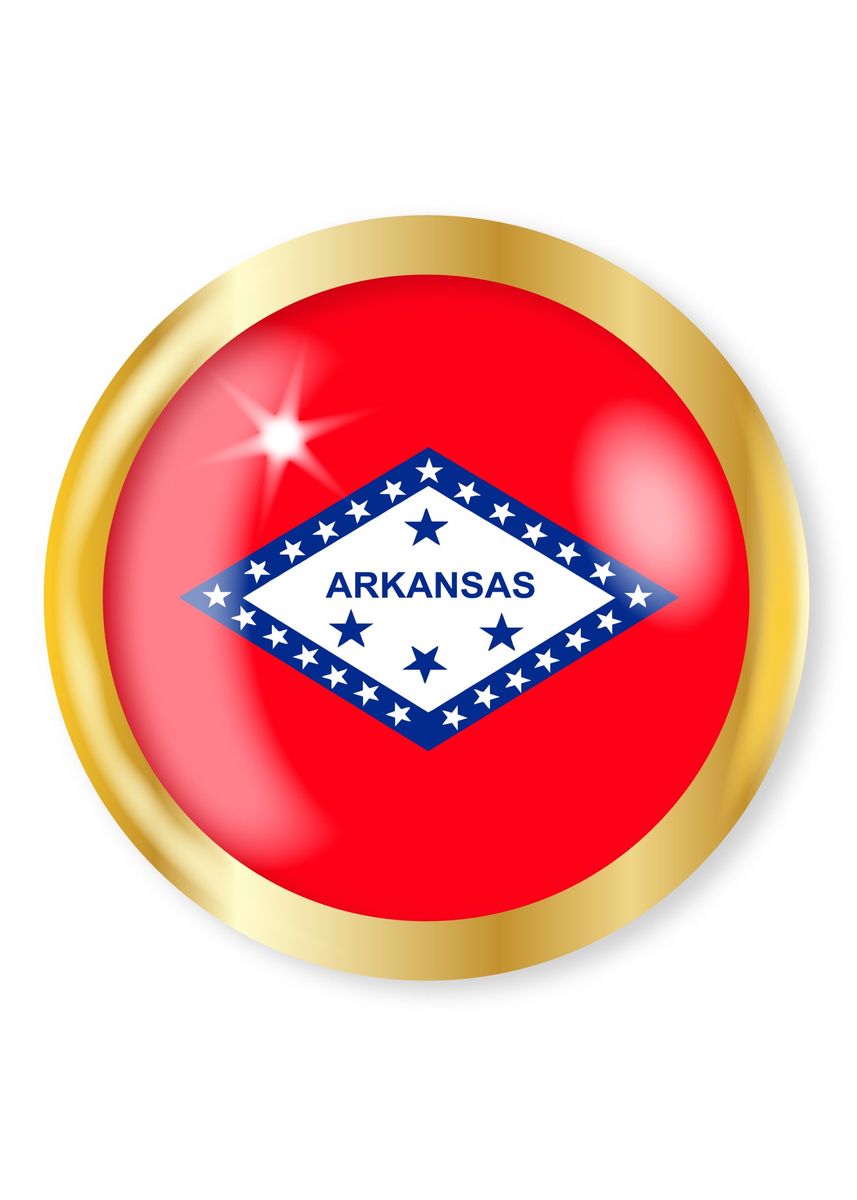 'Arkansas Flag Button' Poster, picture, metal print, paint by HomeStead ...
