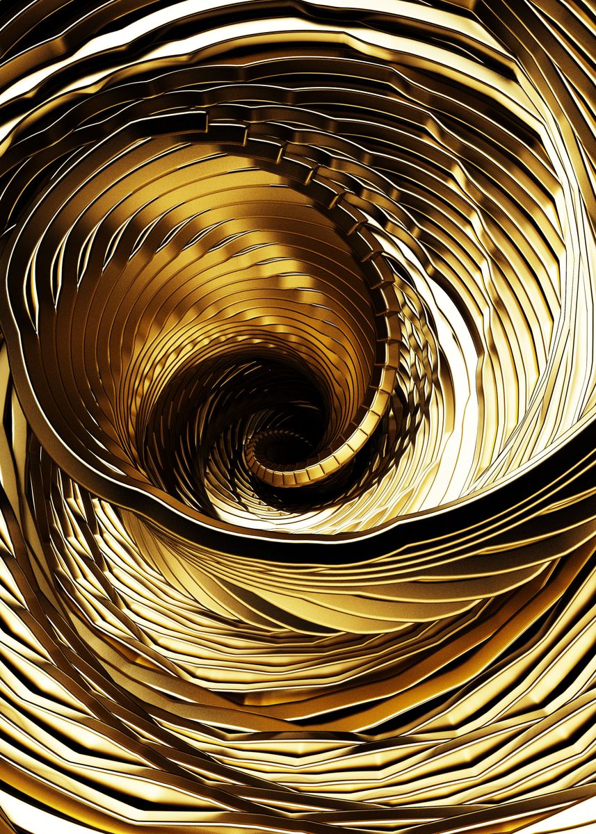 'Golden twister' Poster, picture, metal print, paint by Aivaras ...