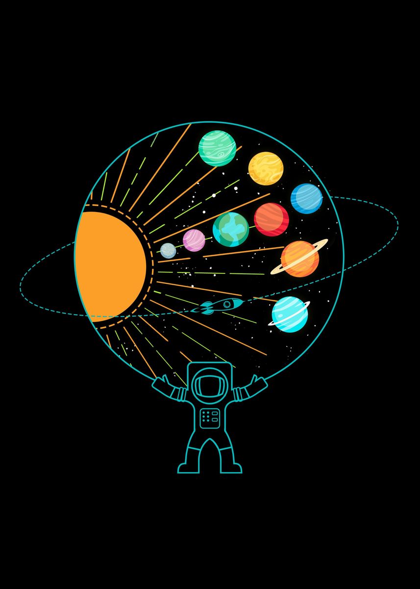 'Astronaut planet' Poster by Giovanni Poccatutte | Displate