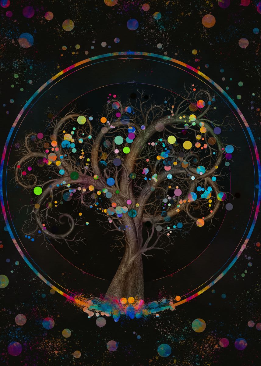 'Fibonacci Spiral Tree ' Poster, picture, metal print, paint by ...