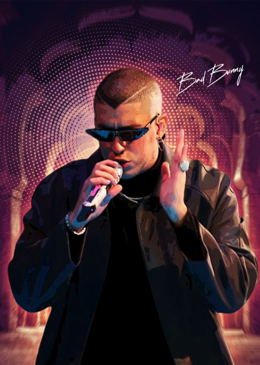 'Bad Bunny' Poster, picture, metal print, paint by Morton Gray | Displate