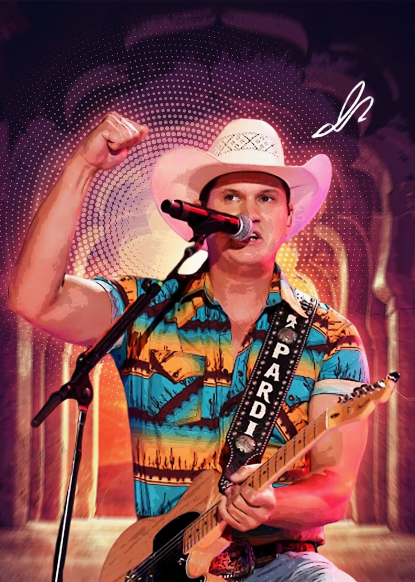 ' Jon Pardi' Poster, picture, metal print, paint by Morton Gray | Displate