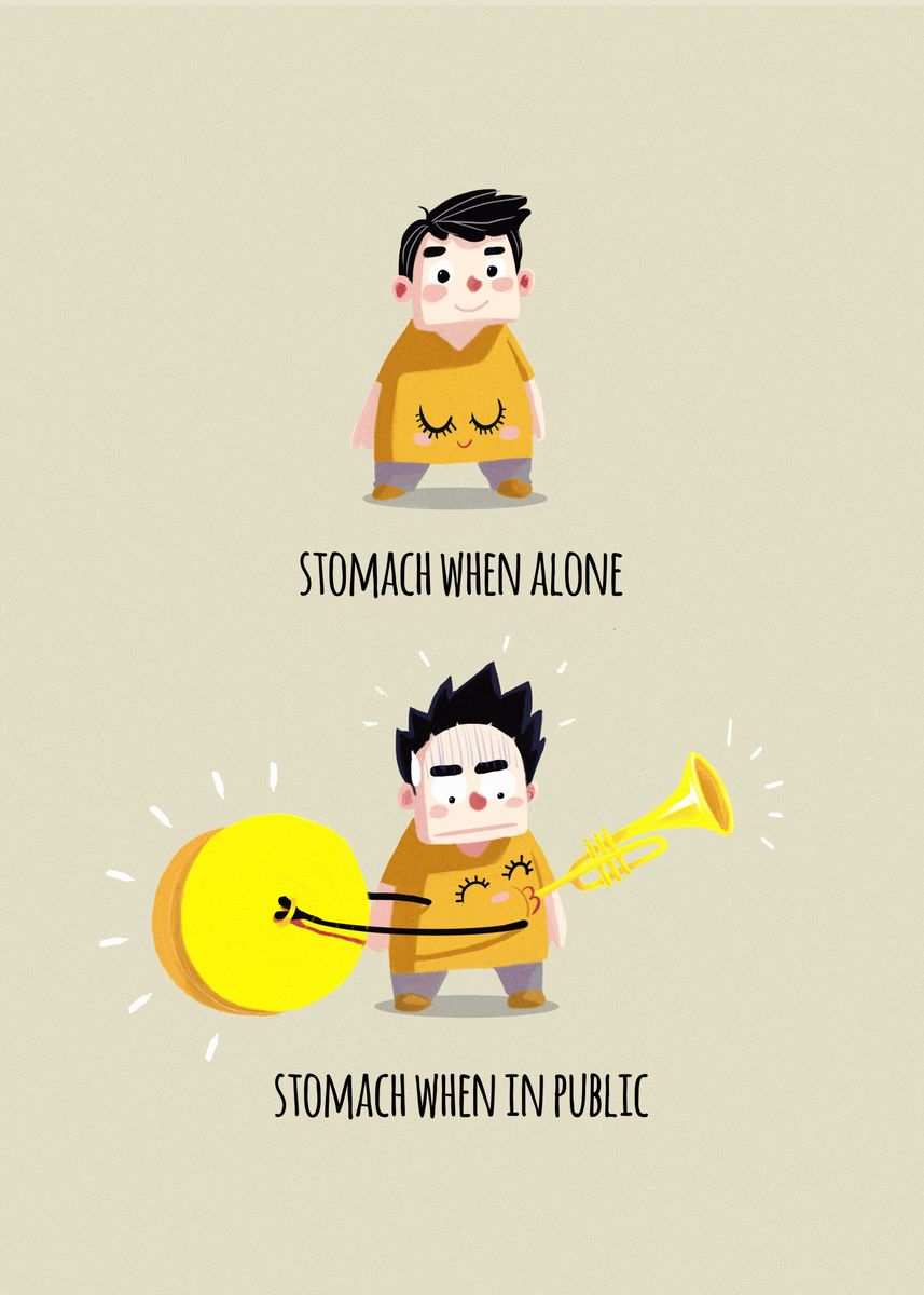 'Stomach Grumble' Poster, picture, metal print, paint by Mashz | Displate