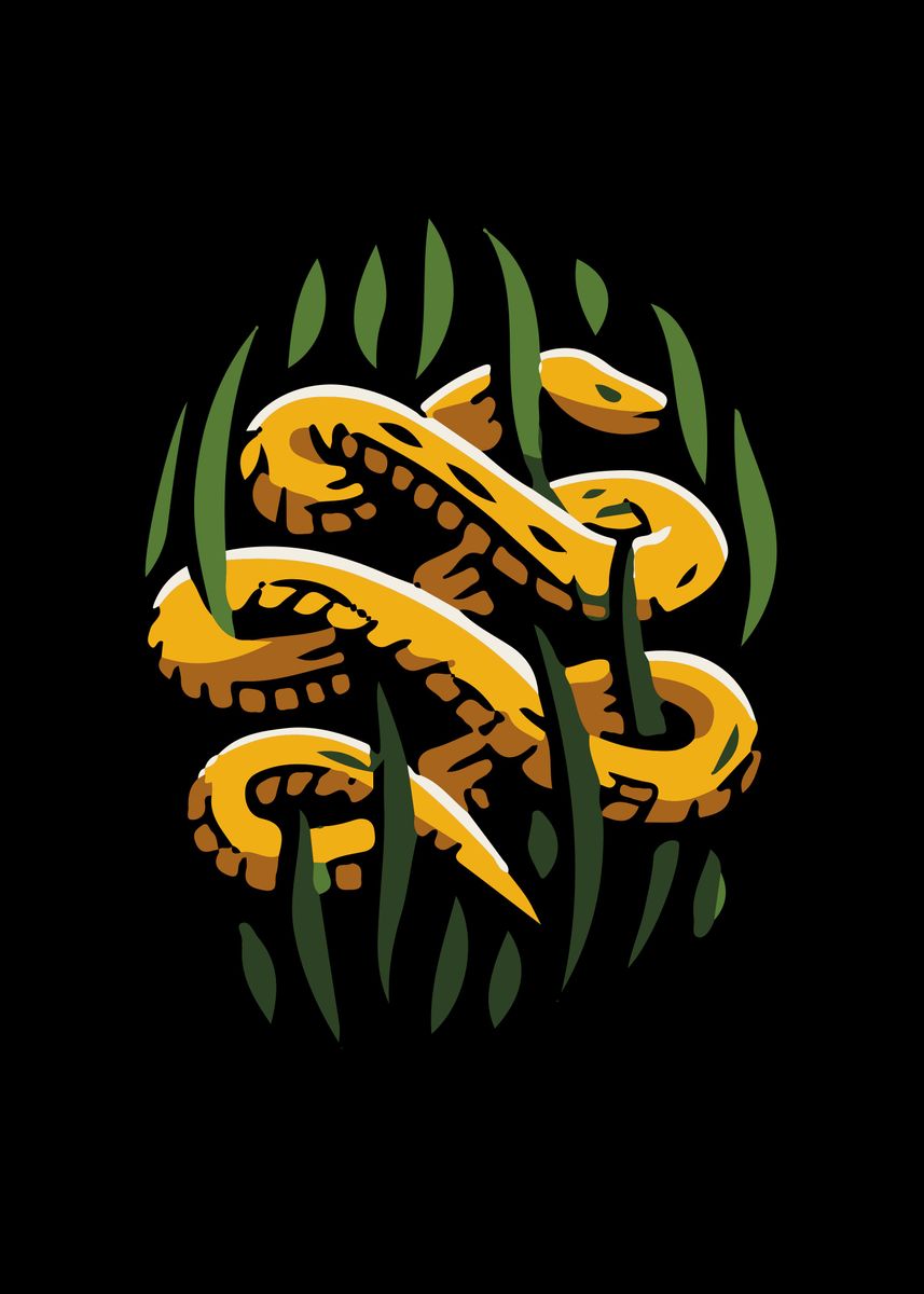 'snake vector art poster ' Poster, picture, metal print, paint by mk ...