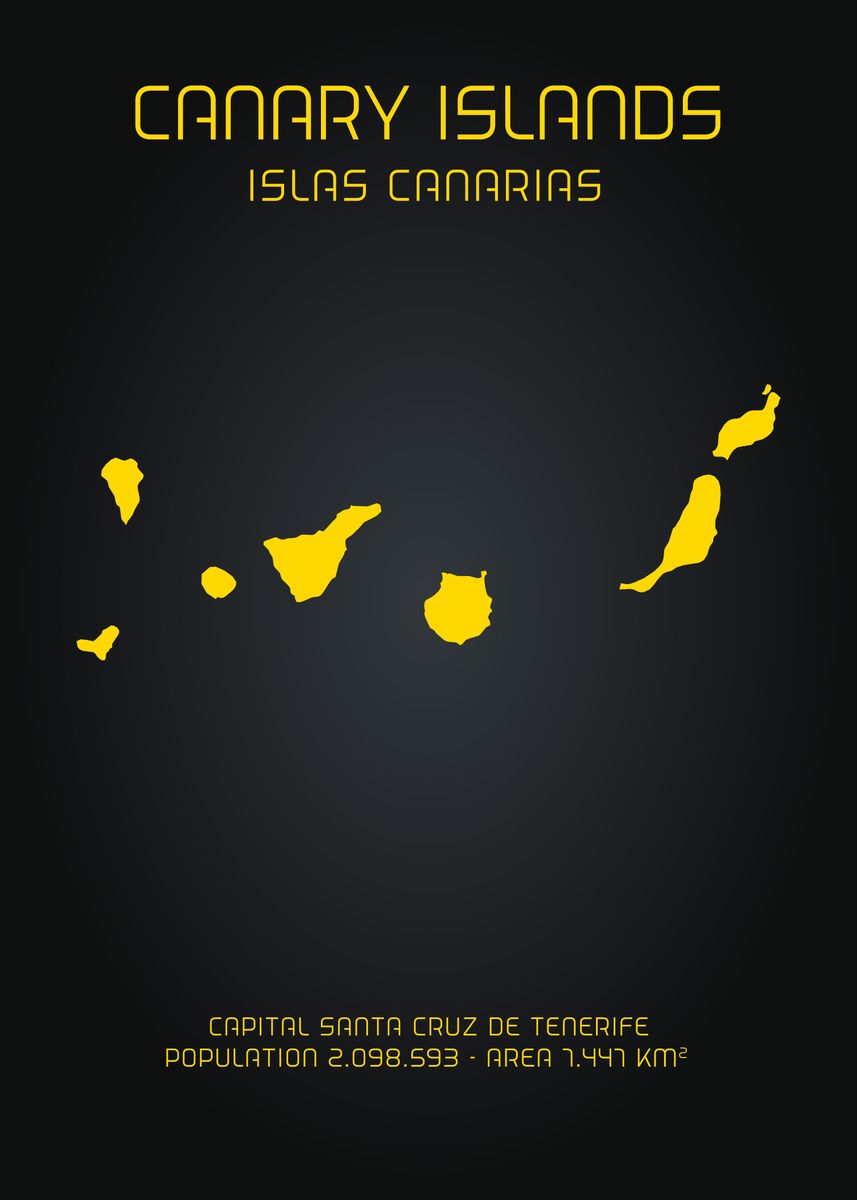 'MAP ART CANARY ISLANDS GOL' Poster by Zero Nine | Displate
