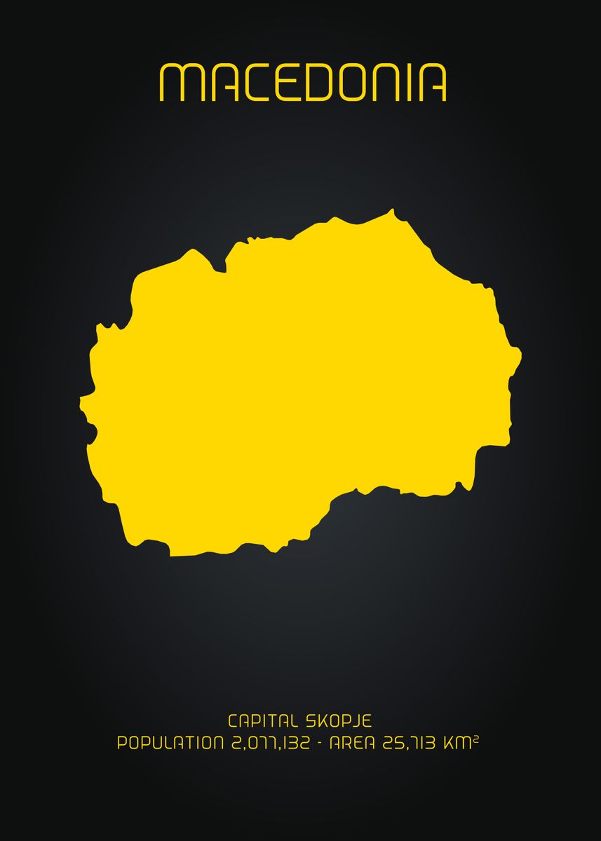 'Macedonia Map' Poster, picture, metal print, paint by Zero Nine | Displate