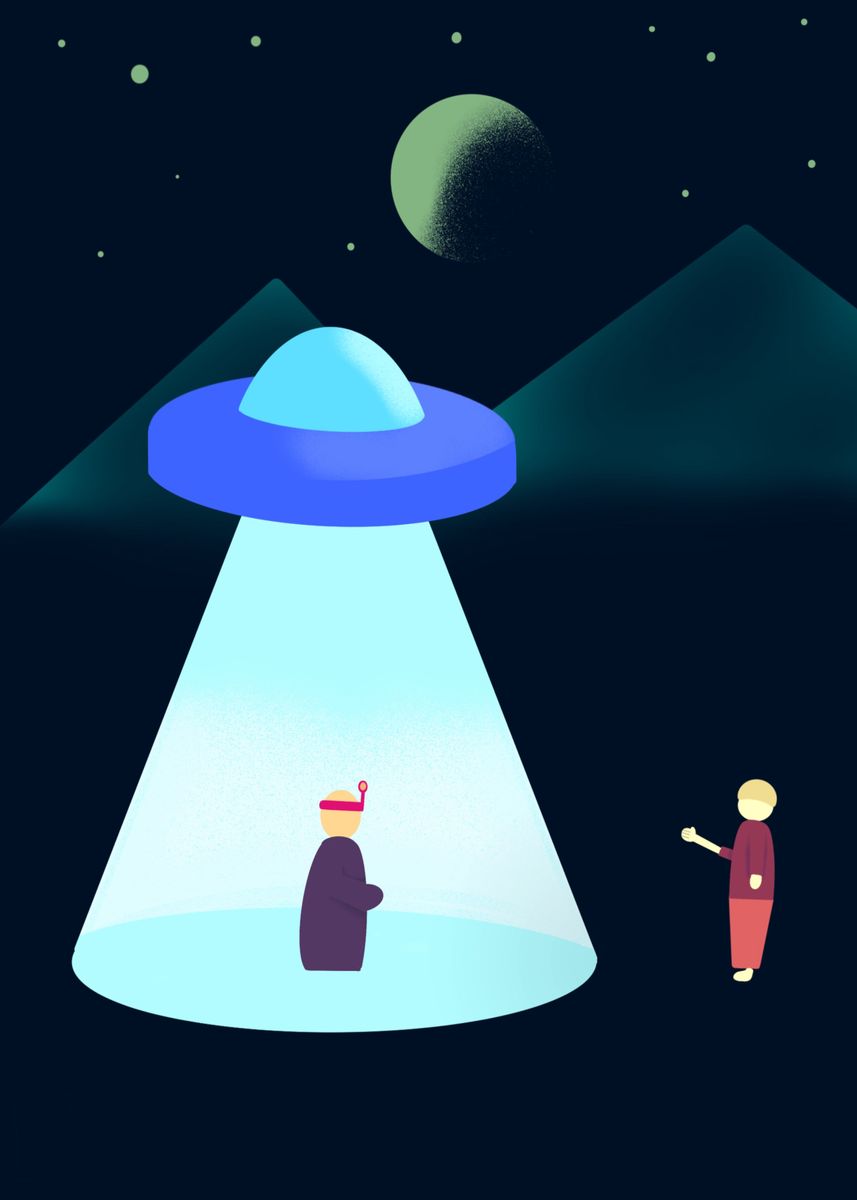 'Friend from space' Poster, picture, metal print, paint by Alifto ...