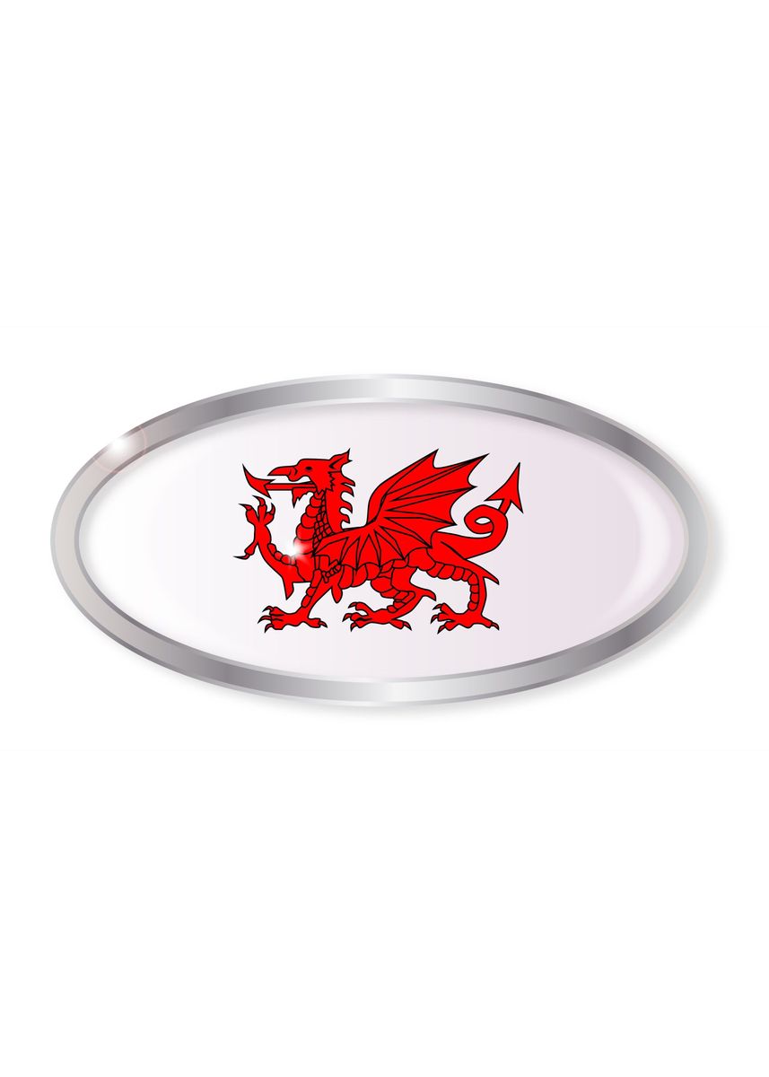 'Welsh Dragon Oval Button' Poster by HomeStead Digital | Displate