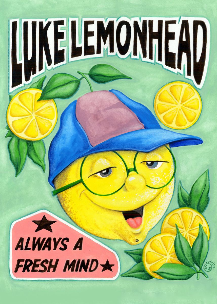 'Luke Lemonhead' Poster, picture, metal print, paint by Colette van der ...
