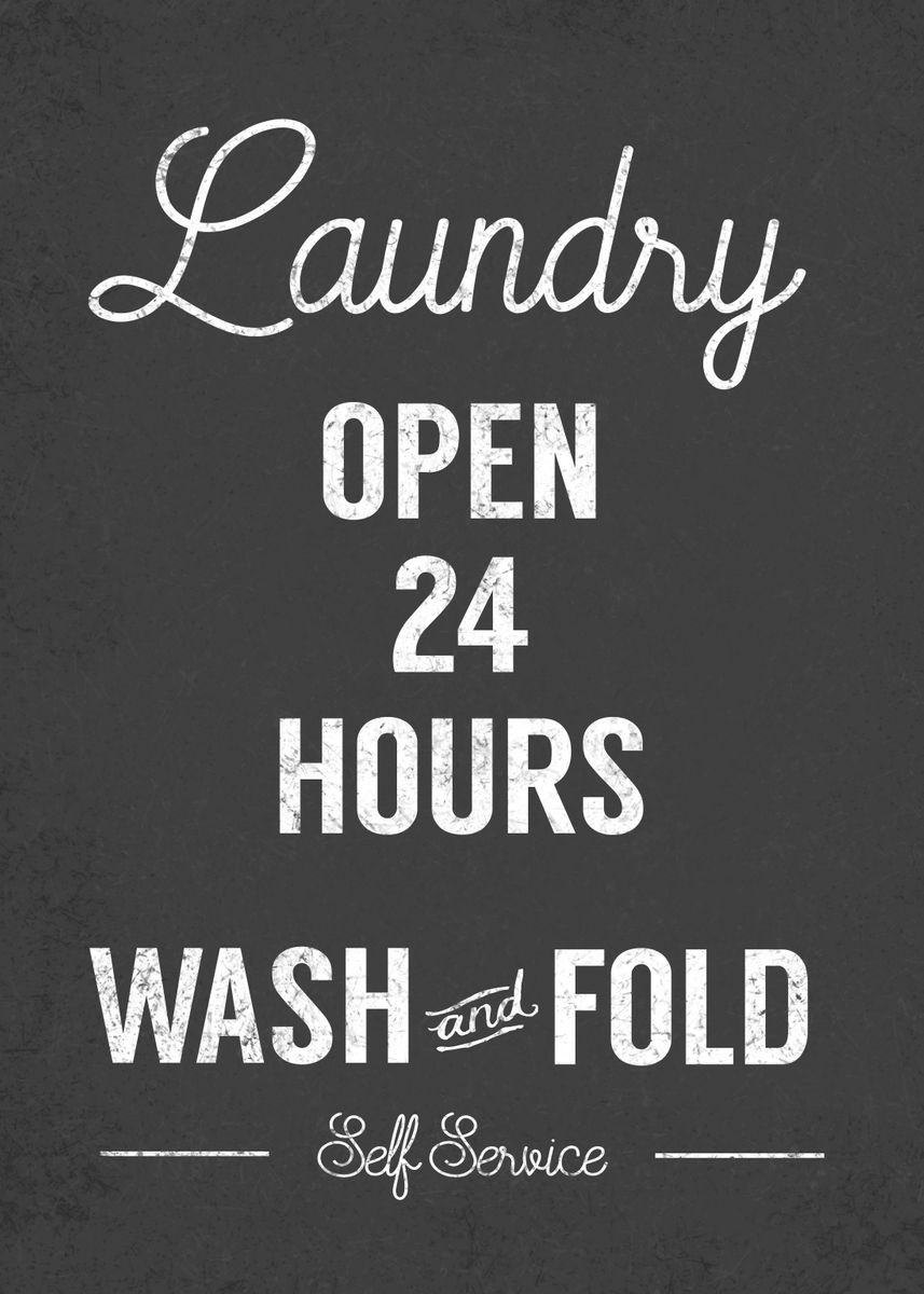 'self service laundrette' Poster, picture, metal print, paint by ...