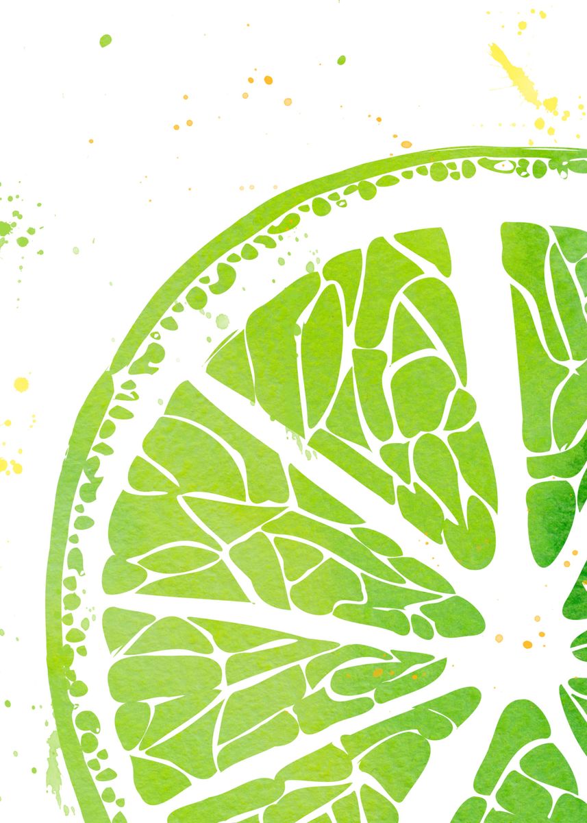 'watercolour green lime' Poster, picture, metal print, paint by ...
