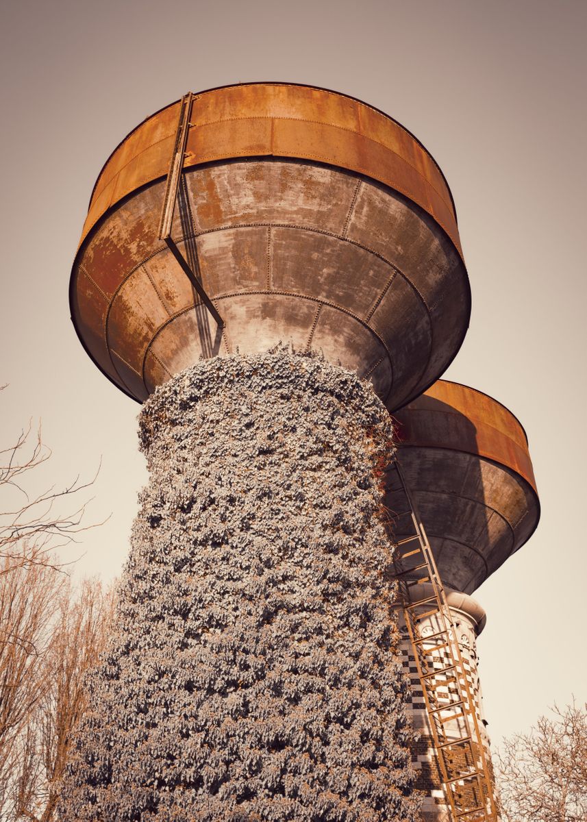 'Old vintage water towers' Poster, picture, metal print, paint by Tom ...