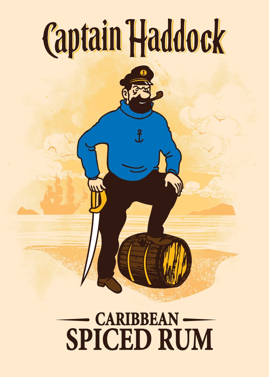 'Captain Haddock' Poster, picture, metal print, paint by Dale ...