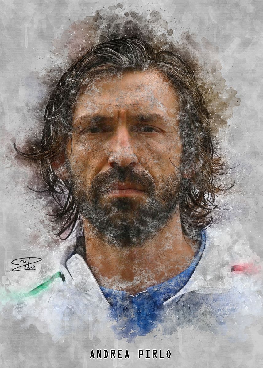 'Andrea Pirlo' Poster, picture, metal print, paint by Rose Lily | Displate