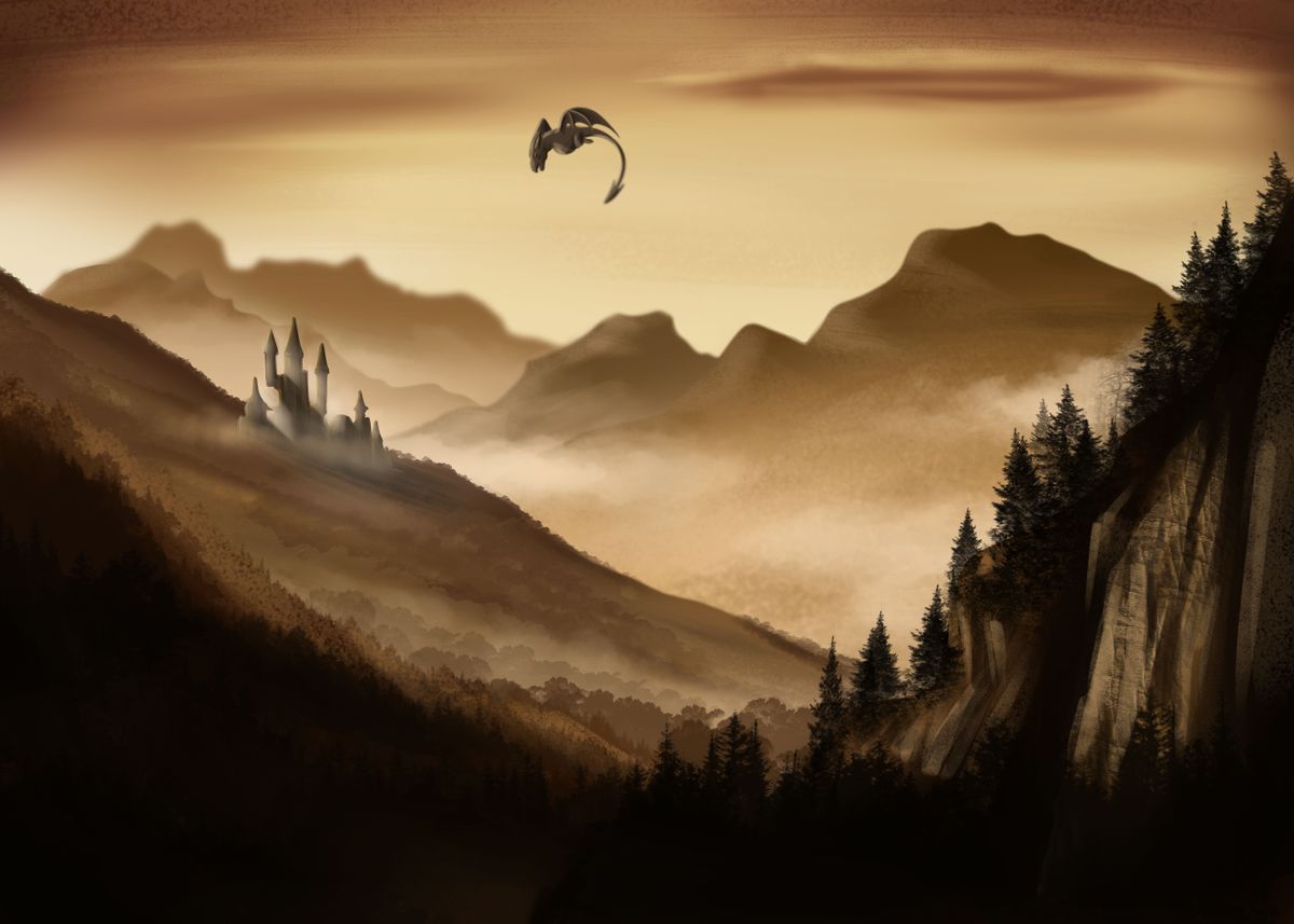 'The morning of the dragon' Poster by Tessa Geniets | Displate