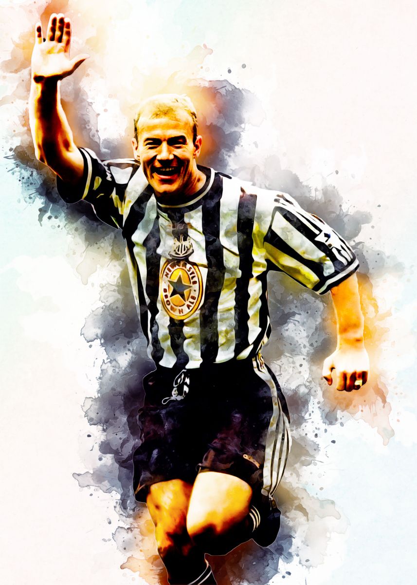 'Alan Shearer' Poster, picture, metal print, paint by MIKHA ART | Displate