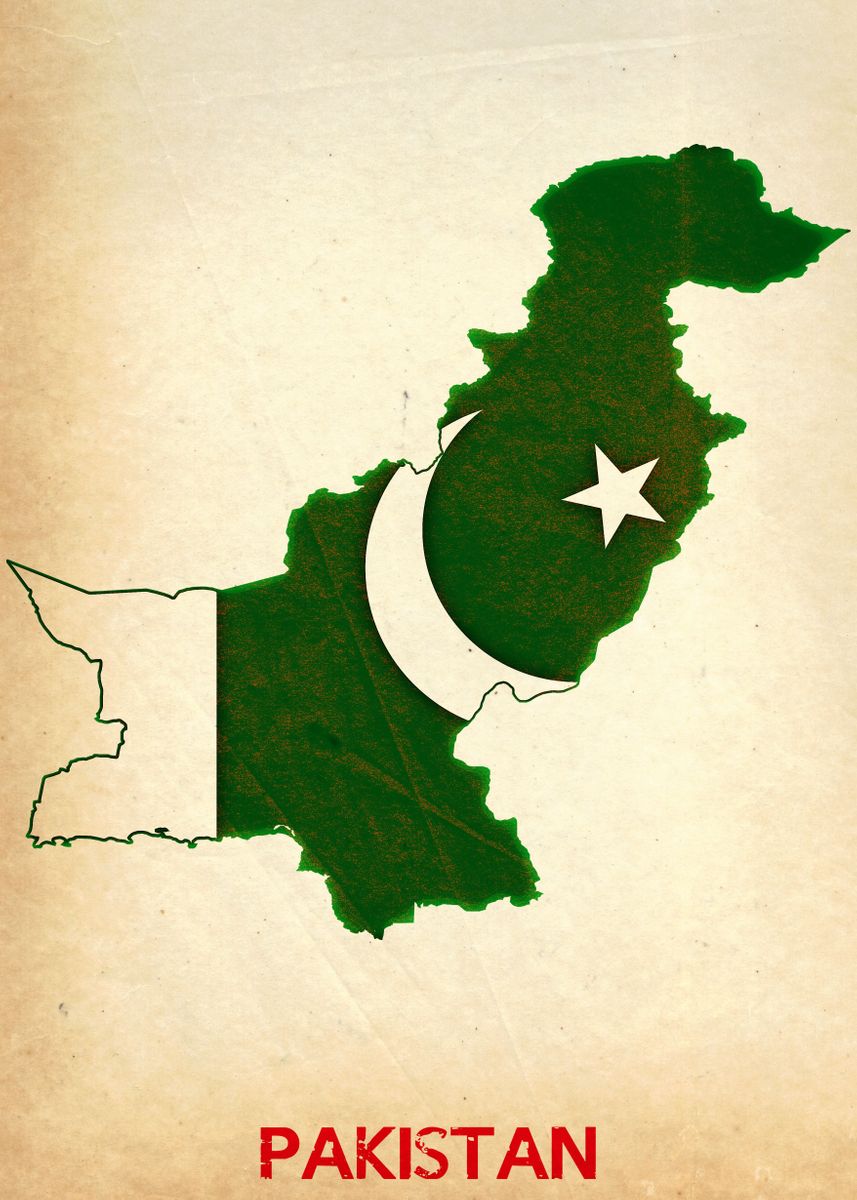 'Pakistan' Poster, picture, metal print, paint by Anxhela Sufa | Displate