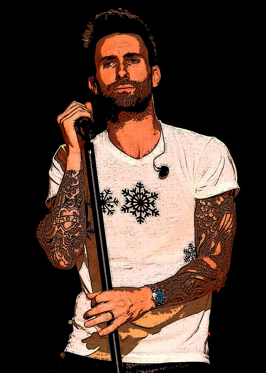 'Adam Levine Sad Face' Poster, picture, metal print, paint by Oizy ...