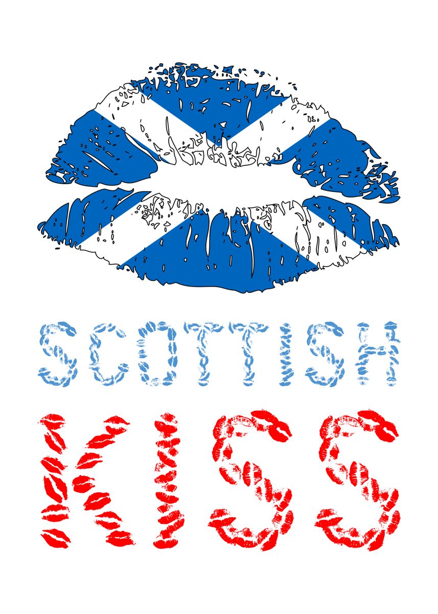 'Patriotic Scottish Kiss' Poster, picture, metal print, paint by Art ...