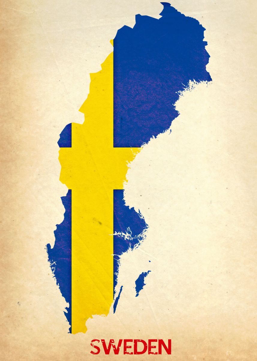 'Sweden' Poster, picture, metal print, paint by Anxhela Sufa | Displate