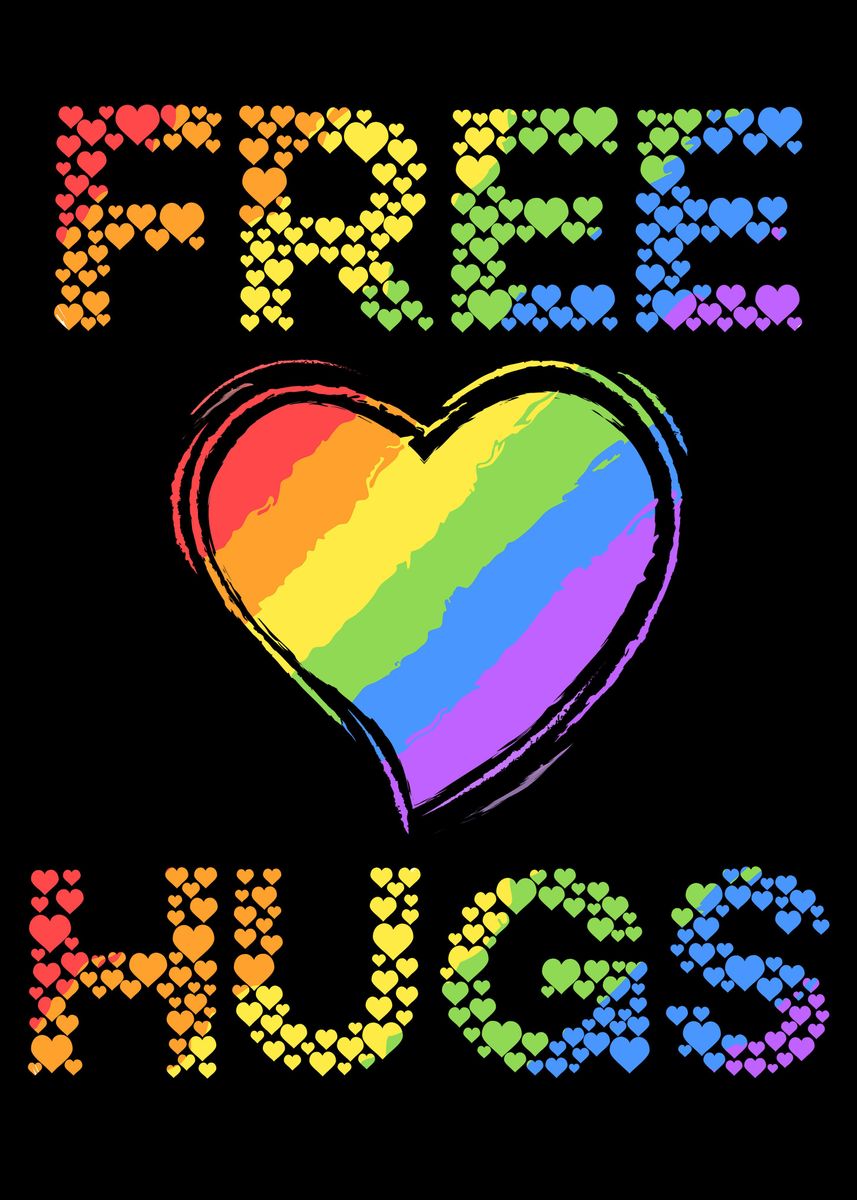 'Free Hugs Heart' Poster, picture, metal print, paint by Teecher Martin ...