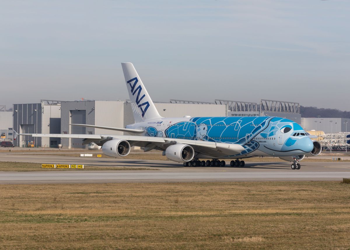 'First ANA A380' Poster by Tobias Lietzke | Displate