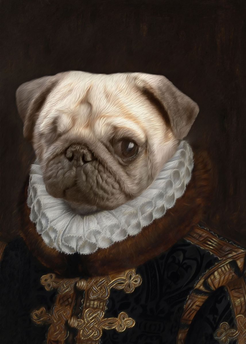 'Prince Pug II' Poster, picture, metal print, paint by peterquartel ...