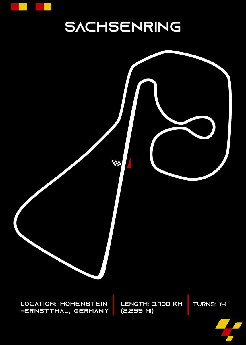 'Sachsenring Circuit' Poster by Gokan Redoulse | Displate