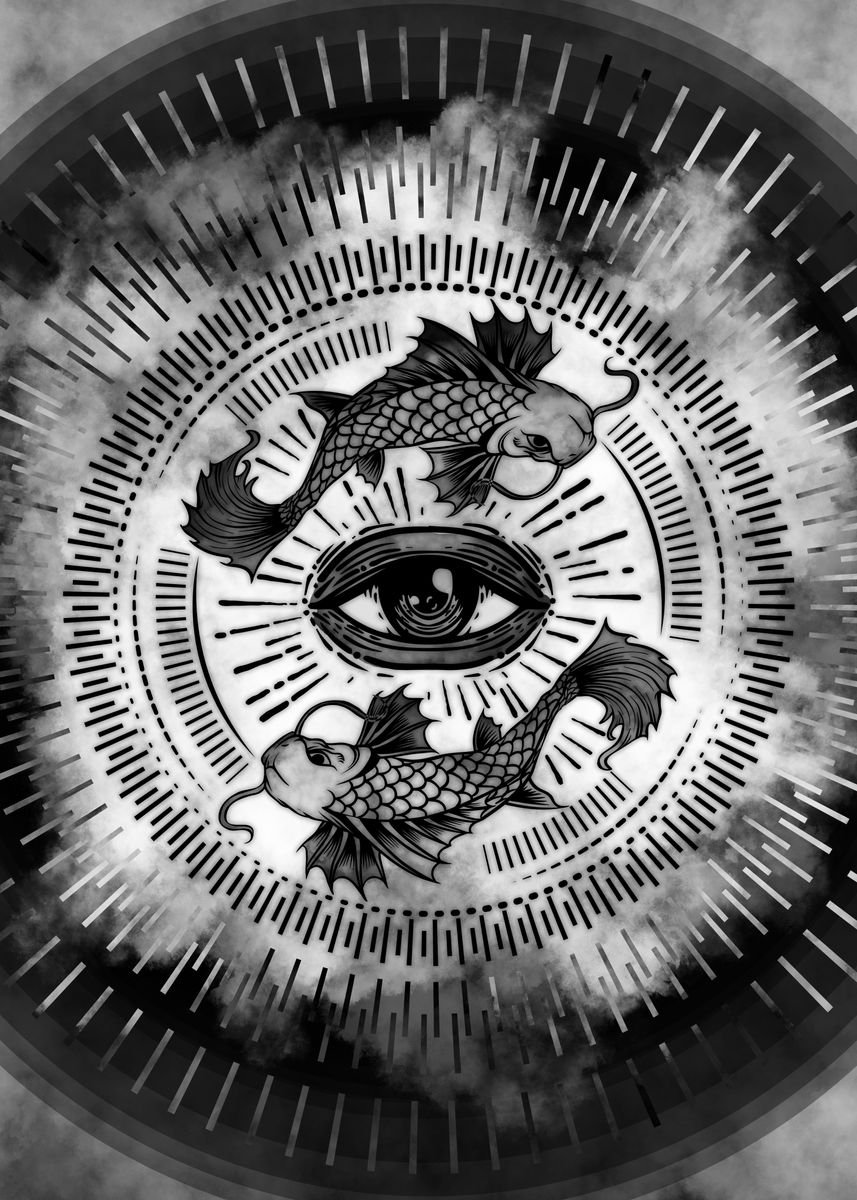'All Seeing Eye Koi Fish' Poster, picture, metal print, paint by ...