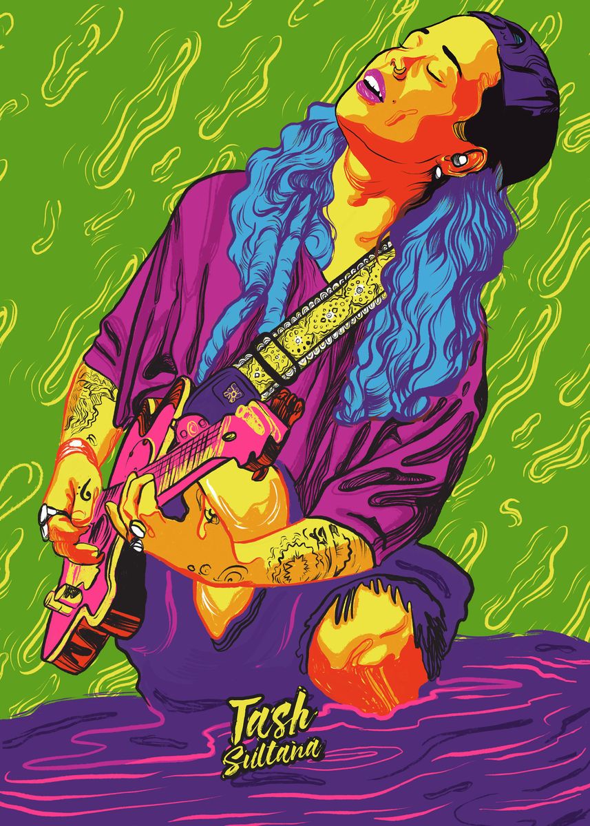 'Tash Sultana Art' Poster, picture, metal print, paint by RJ Artworks ...