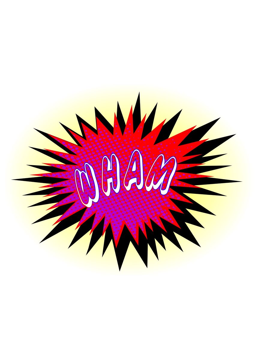 'Cartoon Wham' Poster, picture, metal print, paint by HomeStead Digital ...