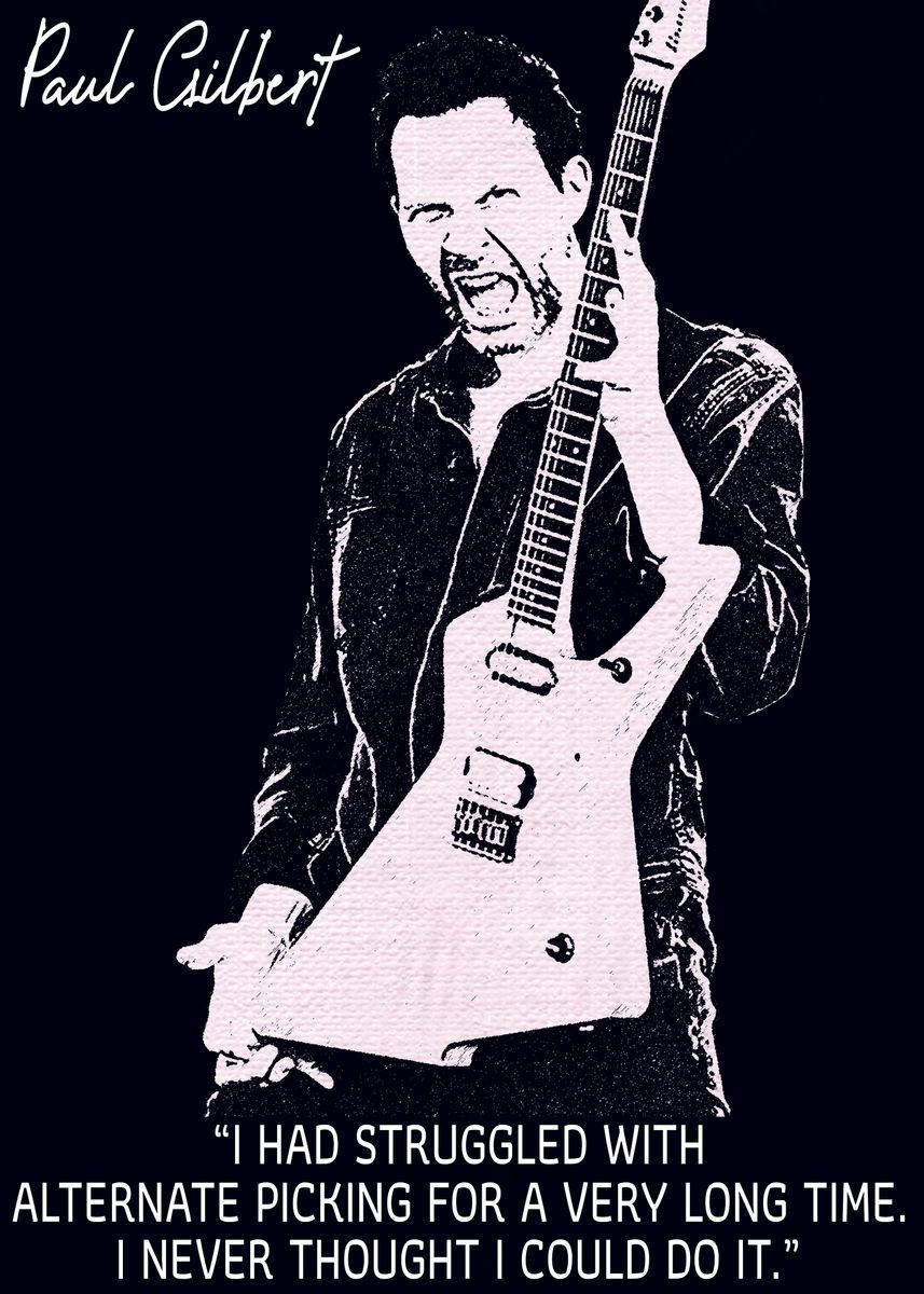 'Paul Gilbert' Poster, picture, metal print, paint by TI KI | Displate