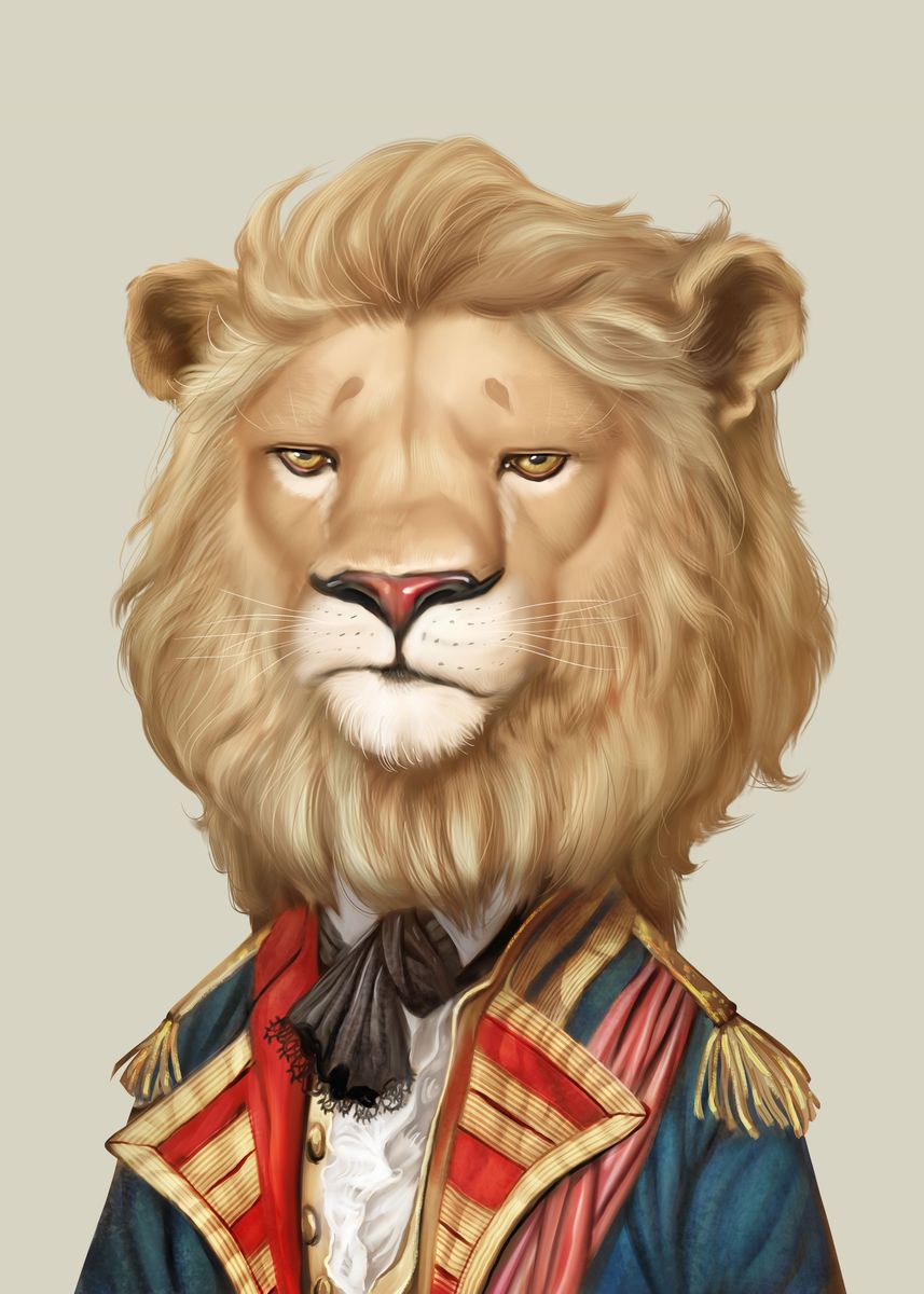 'lio lion portrait ' Poster, picture, metal print, paint by uwears ...