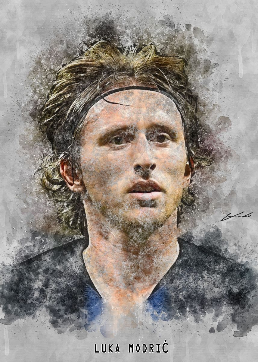 'Luka Modric' Poster, picture, metal print, paint by Rose Lily | Displate