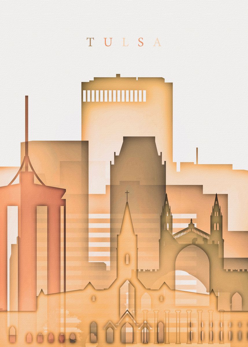 'Tulsa Oklahoma Skyline' Poster by Dim | Displate