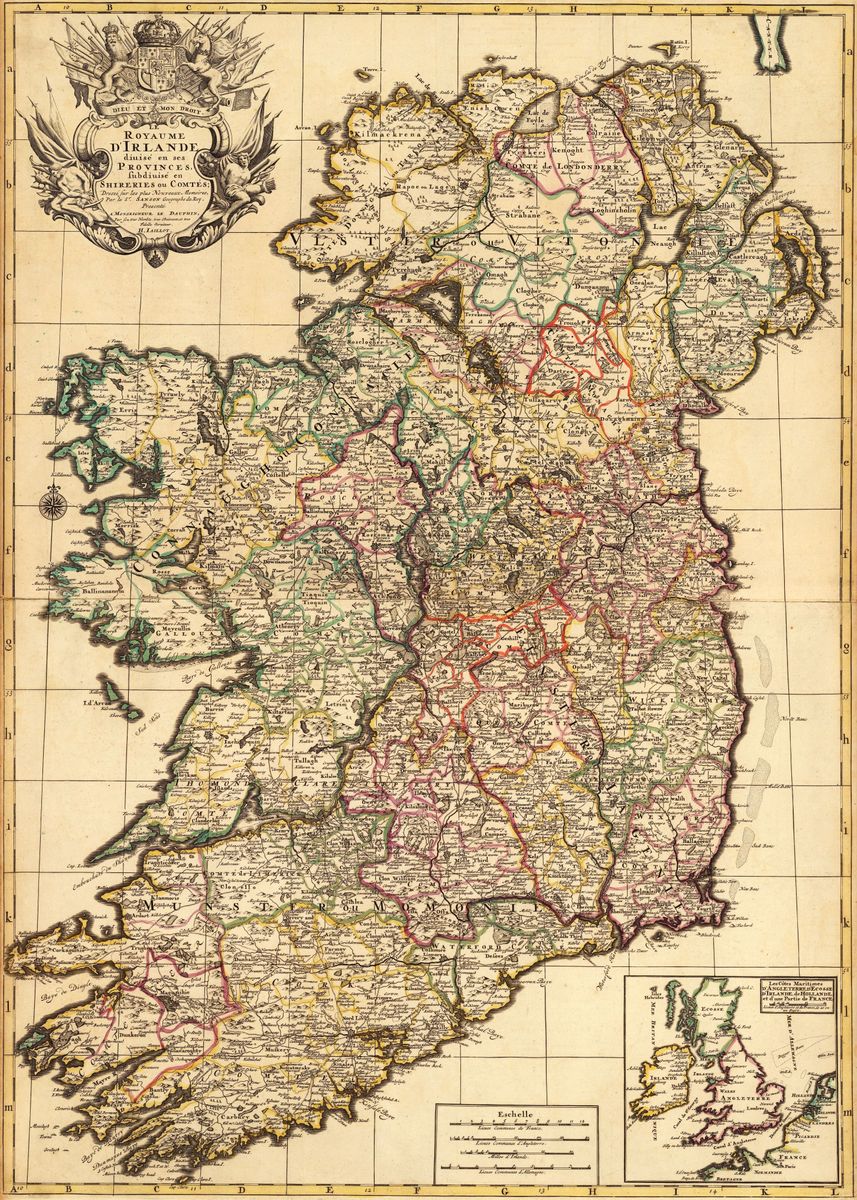'Ireland Old Map 1708' Poster, picture, metal print, paint by Daniel ...