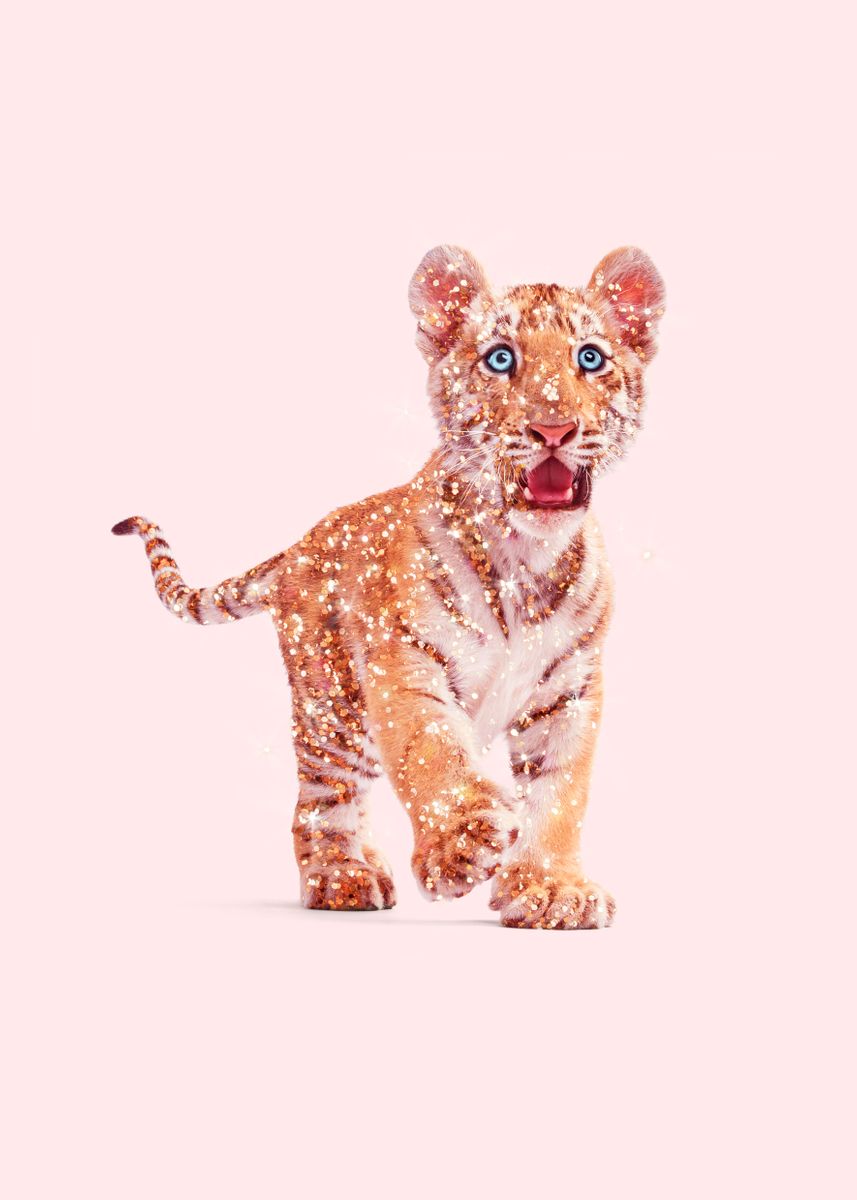 'Glitter Tiger' Poster, picture, metal print, paint by Jonas Loose ...