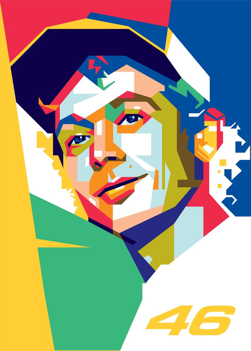 'Valentino Rossi 46 WPAP' Poster, picture, metal print, paint by ...