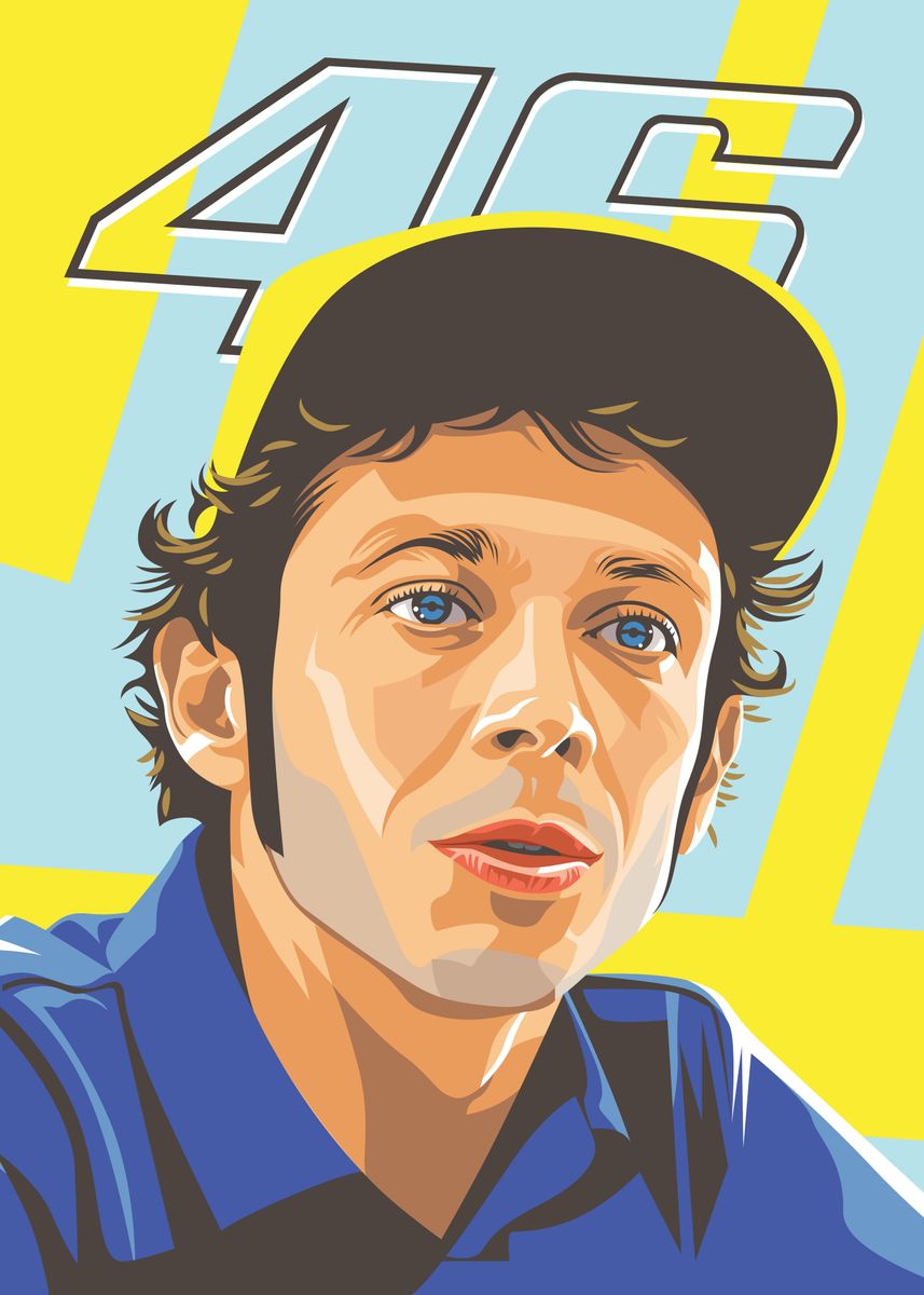 '46 Valentino Rossi' Poster, picture, metal print, paint by Laksana ...