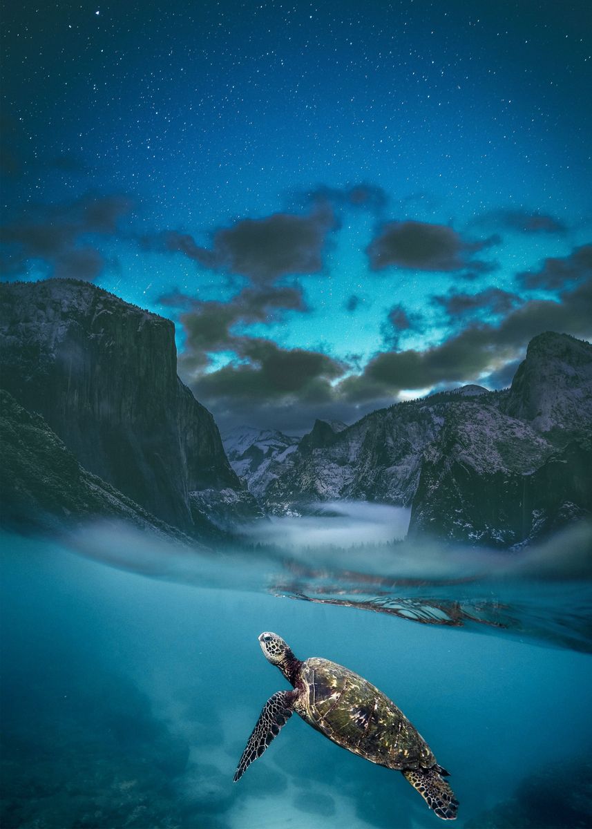 'Turtle' Poster, picture, metal print, paint by Melis | Displate