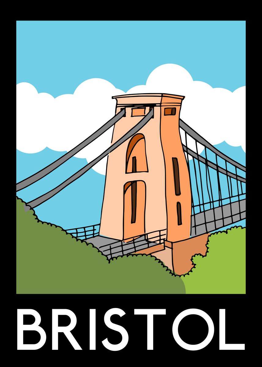 'Bristol suspension bridge' Poster, picture, metal print, paint by ...