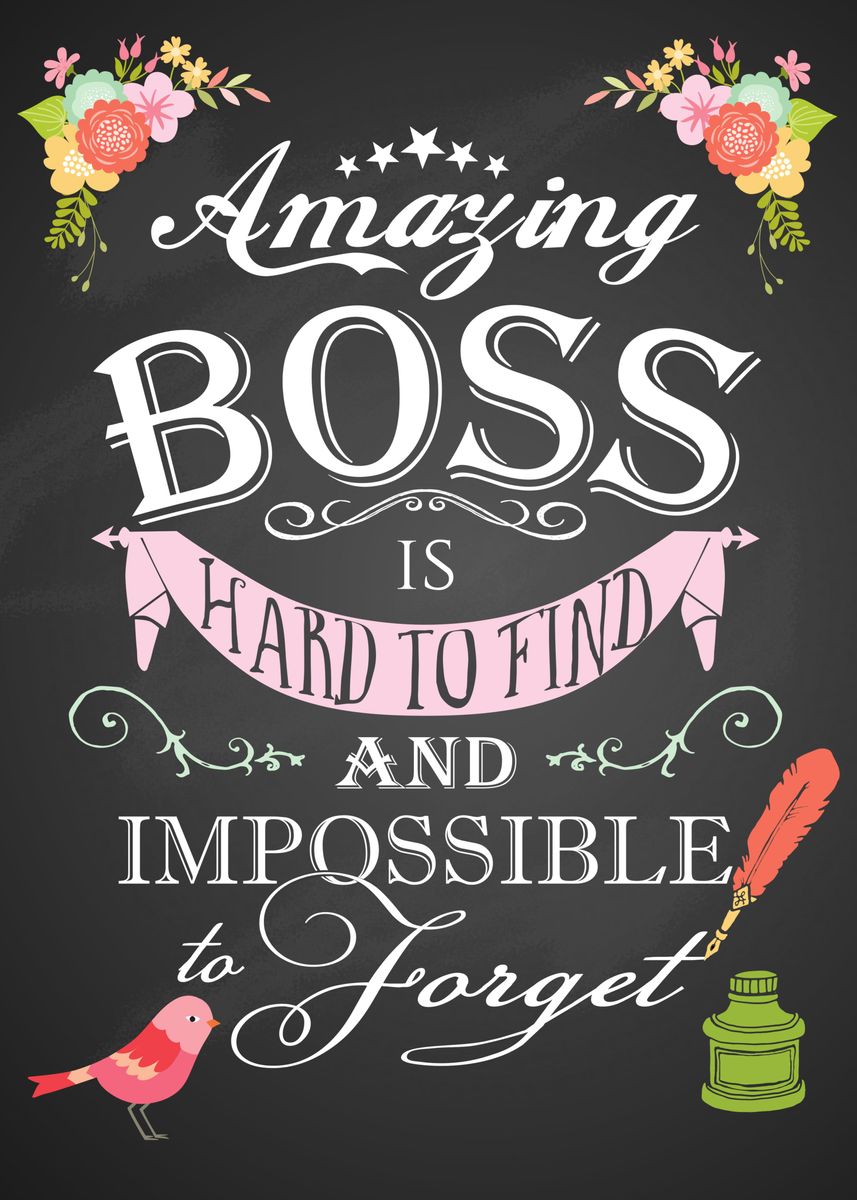 'floral Amazing lady boss' Poster, picture, metal print, paint by ...