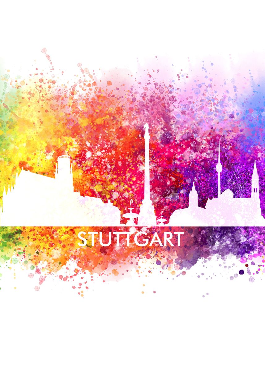 'Stuttgart germany city' Poster, picture, metal print, paint by Project ...