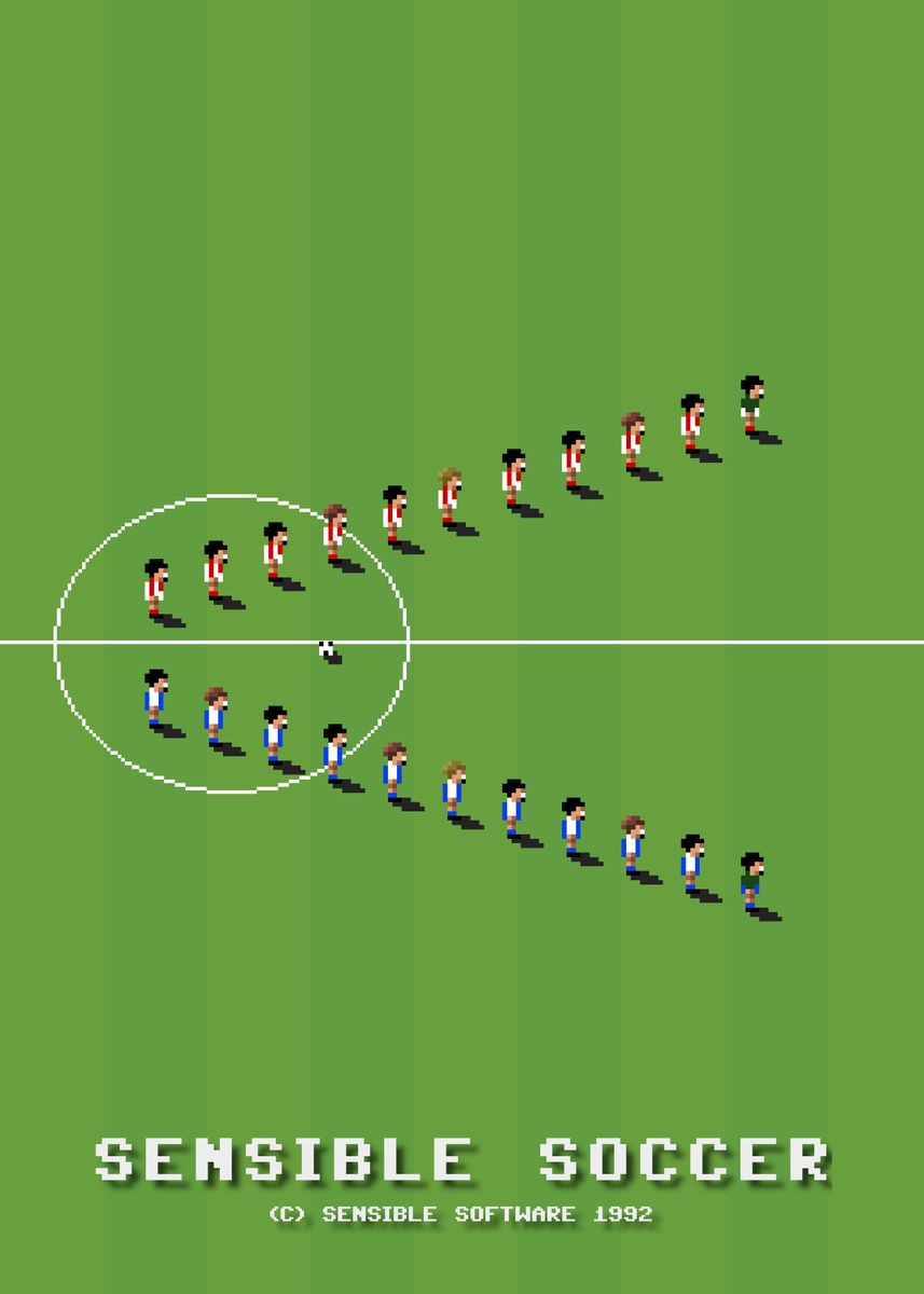 'Sensible Soccer' Poster, picture, metal print, paint by 7bitretro ...