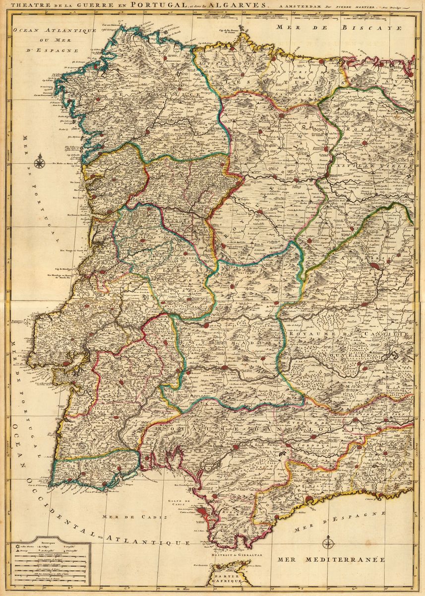 'Portugal Old Map 1708' Poster, picture, metal print, paint by Daniel ...