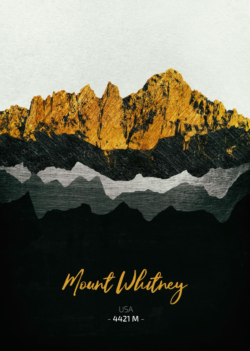'Mount Whitney' Poster, picture, metal print, paint by Tobias Roetsch ...